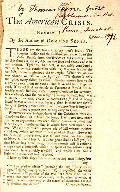 The American Crisis - Essay by Thomas Paine