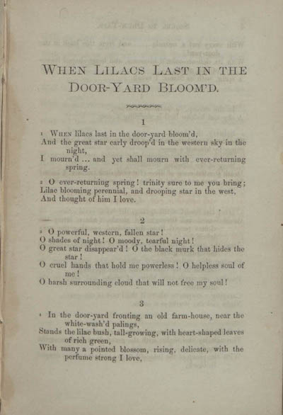 When Lilacs Last in the Dooryard Bloom'd - Poem by Walt Whitman